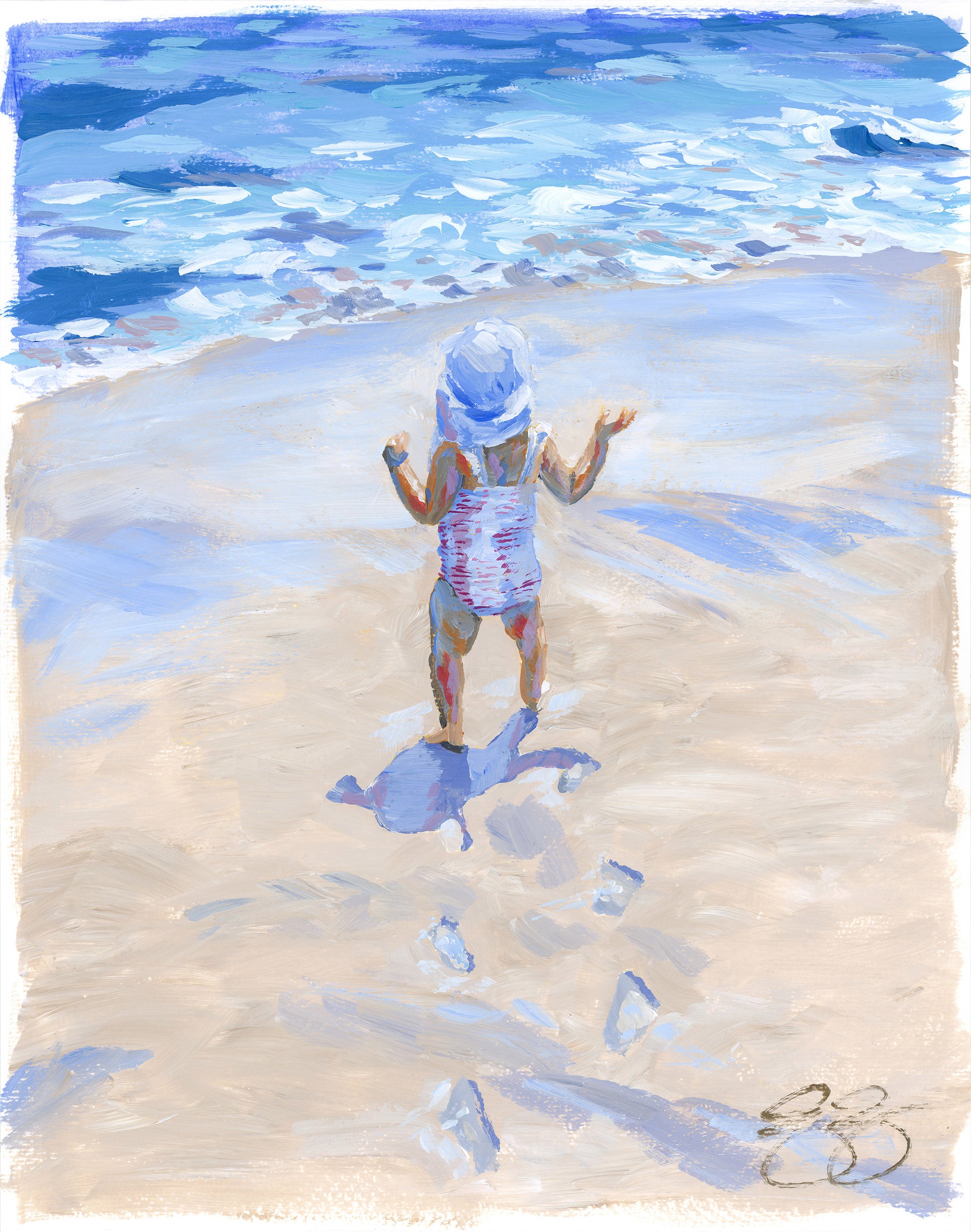 Baby's first steps on the beach - 11 x 14 – Elizabeth Alice Studio